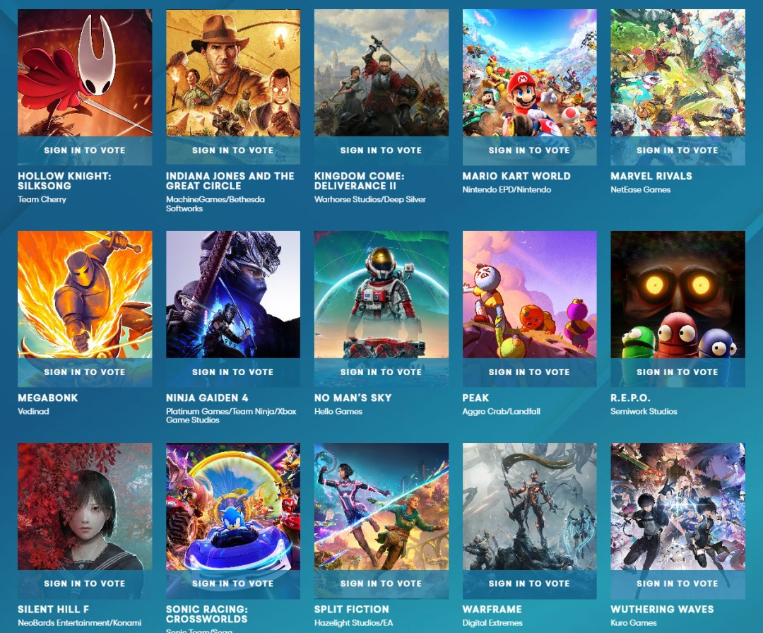 2025年TGA“玩家之声”第一轮投票现已开启-Alansnow-旅法师营地